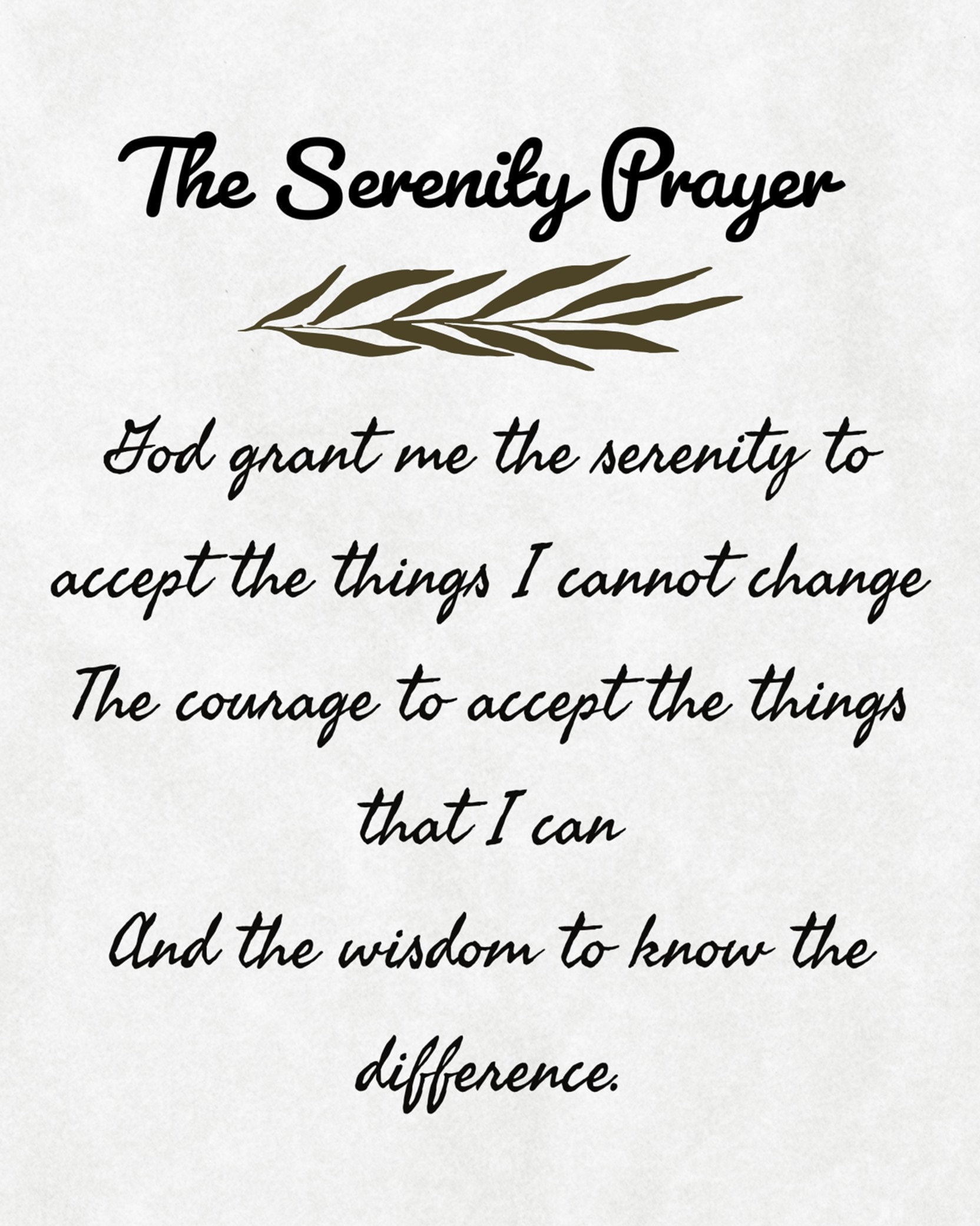 Serenity Prayer Print, Inspirational Quote, Inspirational Prayer ...