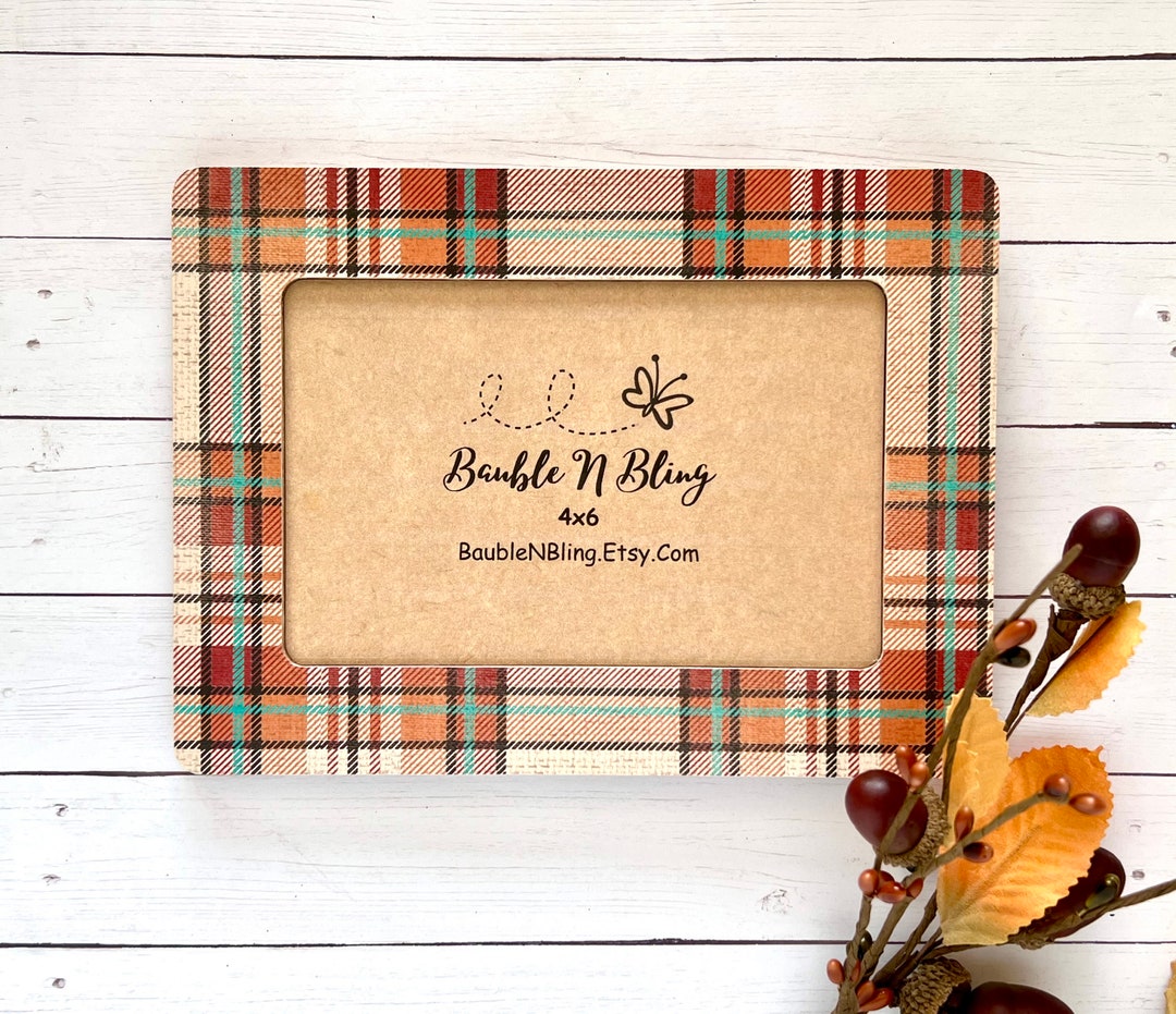 Fall Picture Frame Fall Plaid Picture Frame Plaid Picture - Etsy