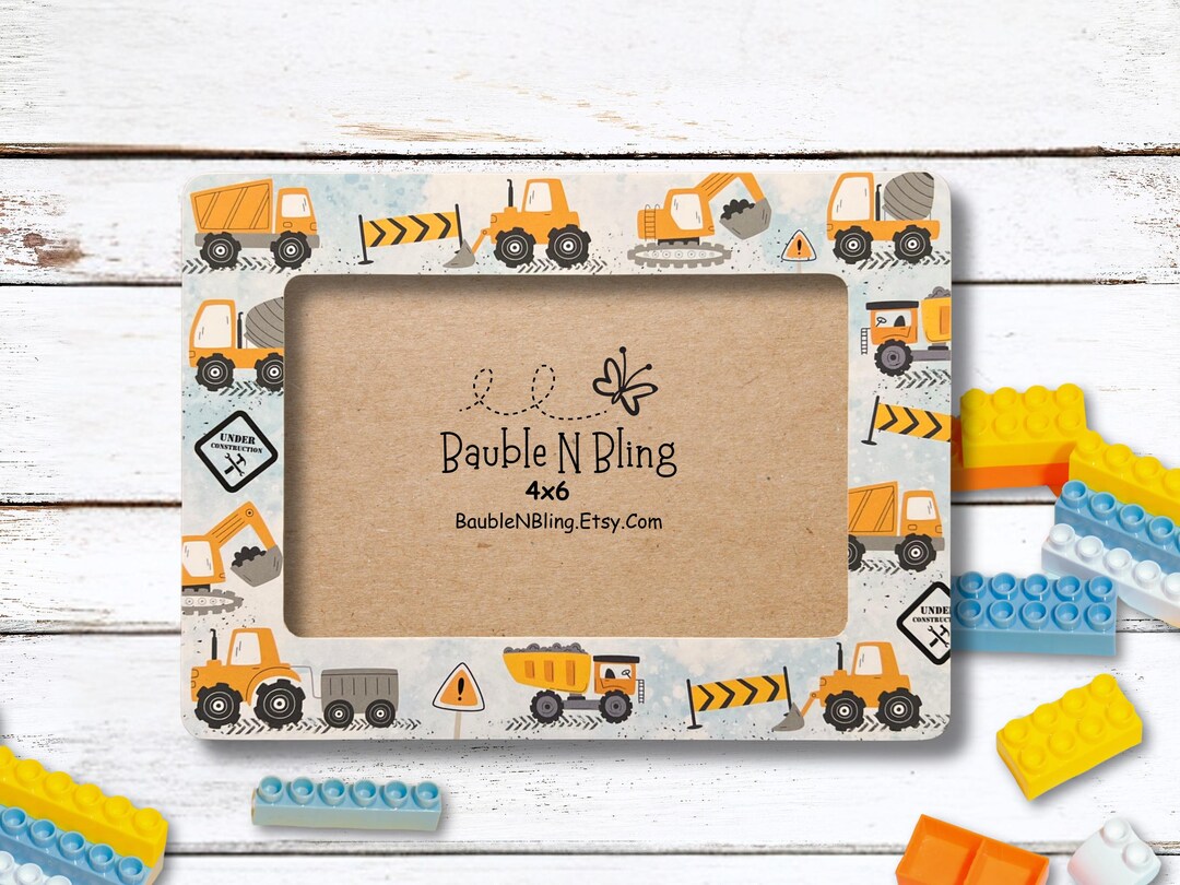 Construction Truck Picture Frame, Heavy Equipment Photo Frame, Boys ...