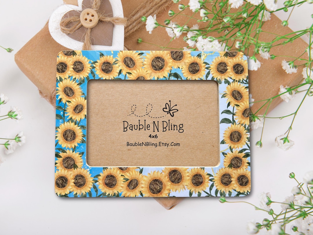 Sunflower Picture Frame, Sunflower Photo Frame 4x6 or 5x7, Gift for Mom ...