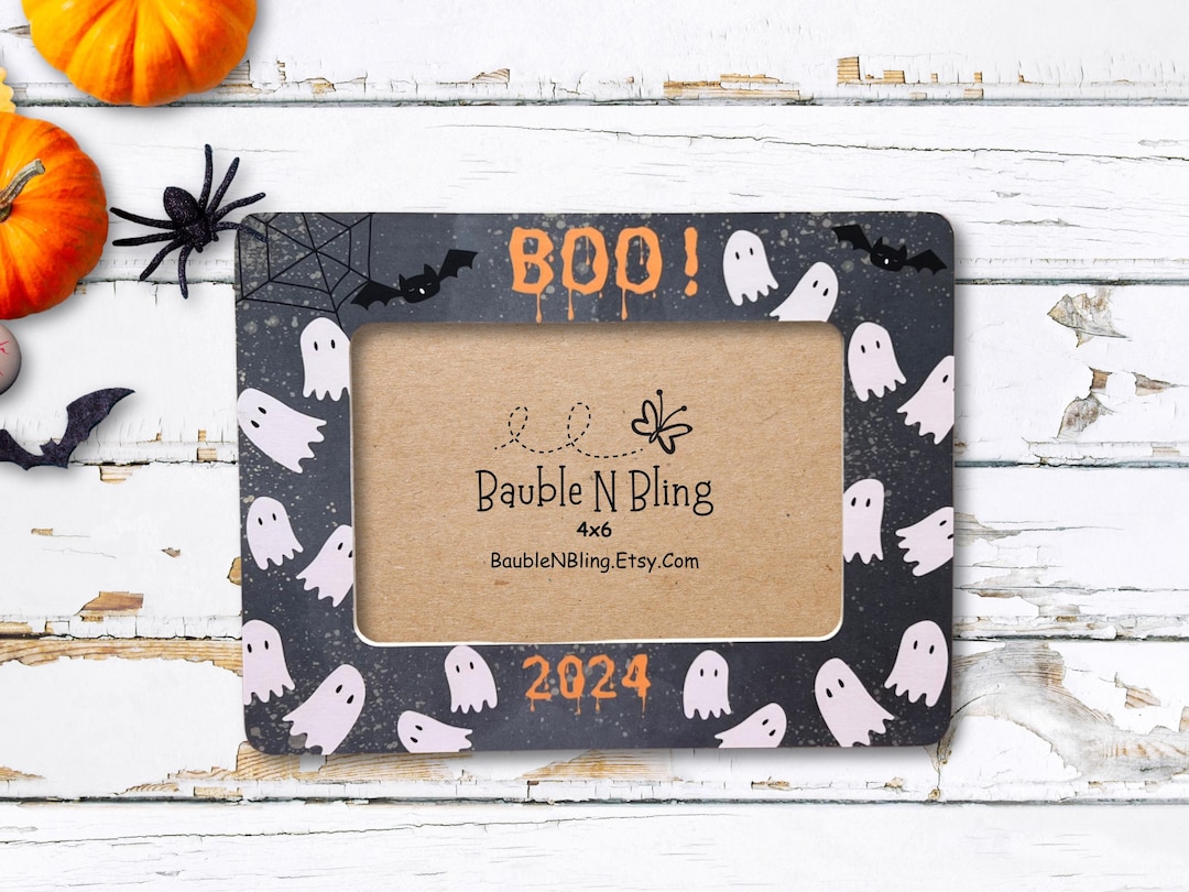 Halloween Ghosts Picture Frame, Personalized Halloween Photo Frame ...