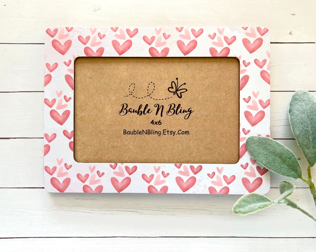 Valentine's Day Pink Hearts Picture Frame, Couples Gift, Valentine's ...