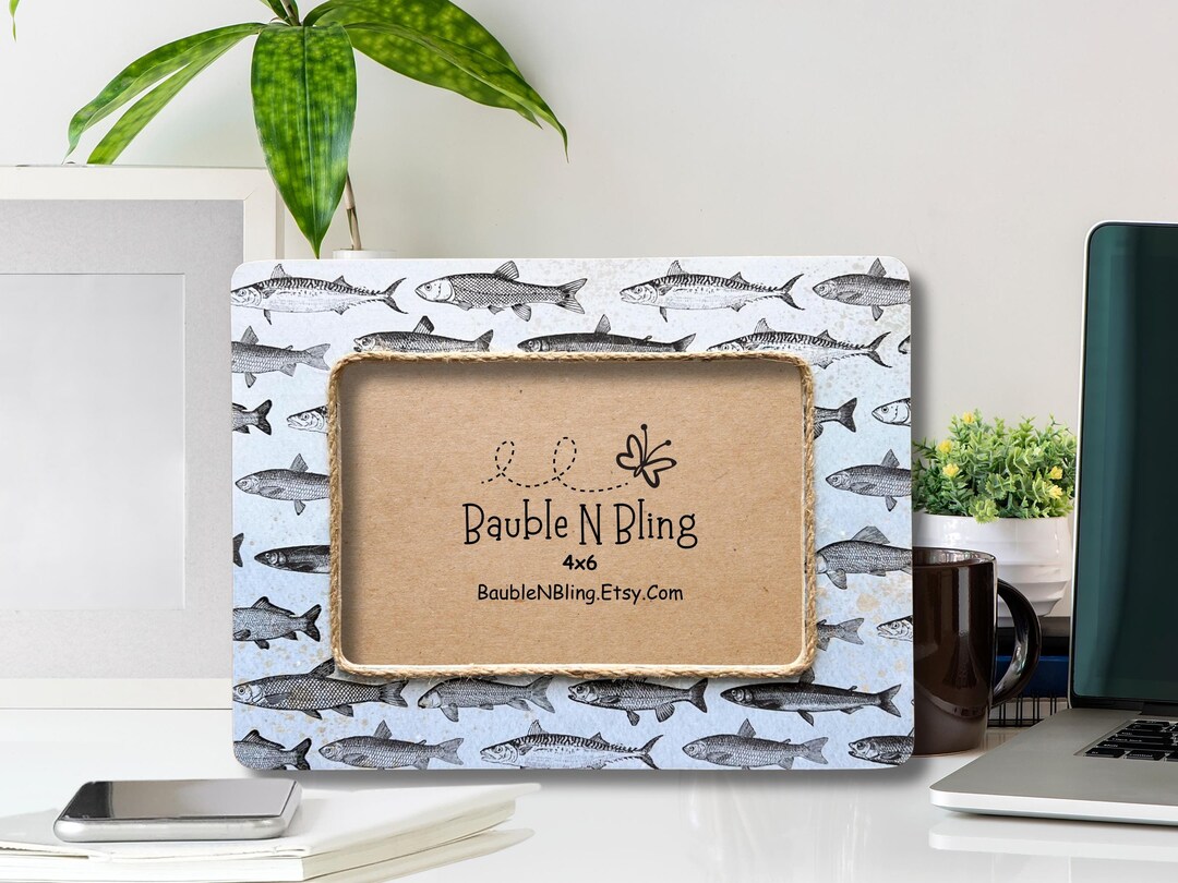 Fish Picture Frame, Lake House Decor, Fishing Decor, Gift for Dad ...