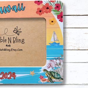 Personalized Hawaii Vacation Picture Frame, 4x6 Photo Frame, Family ...