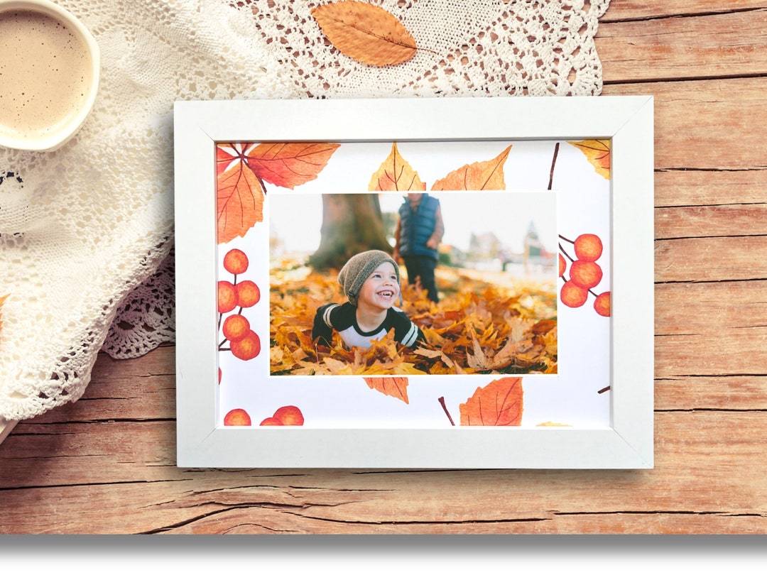 Fall Leaves and Berries Picture Frame, Autumn Leaves Picture Frame ...