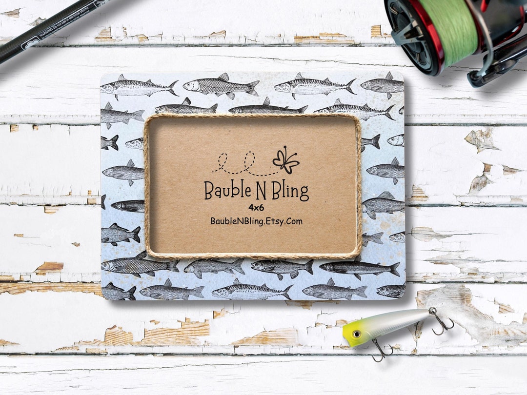 Fish Picture Frame, Lake House Decor, Fishing Decor, Gift for Dad ...
