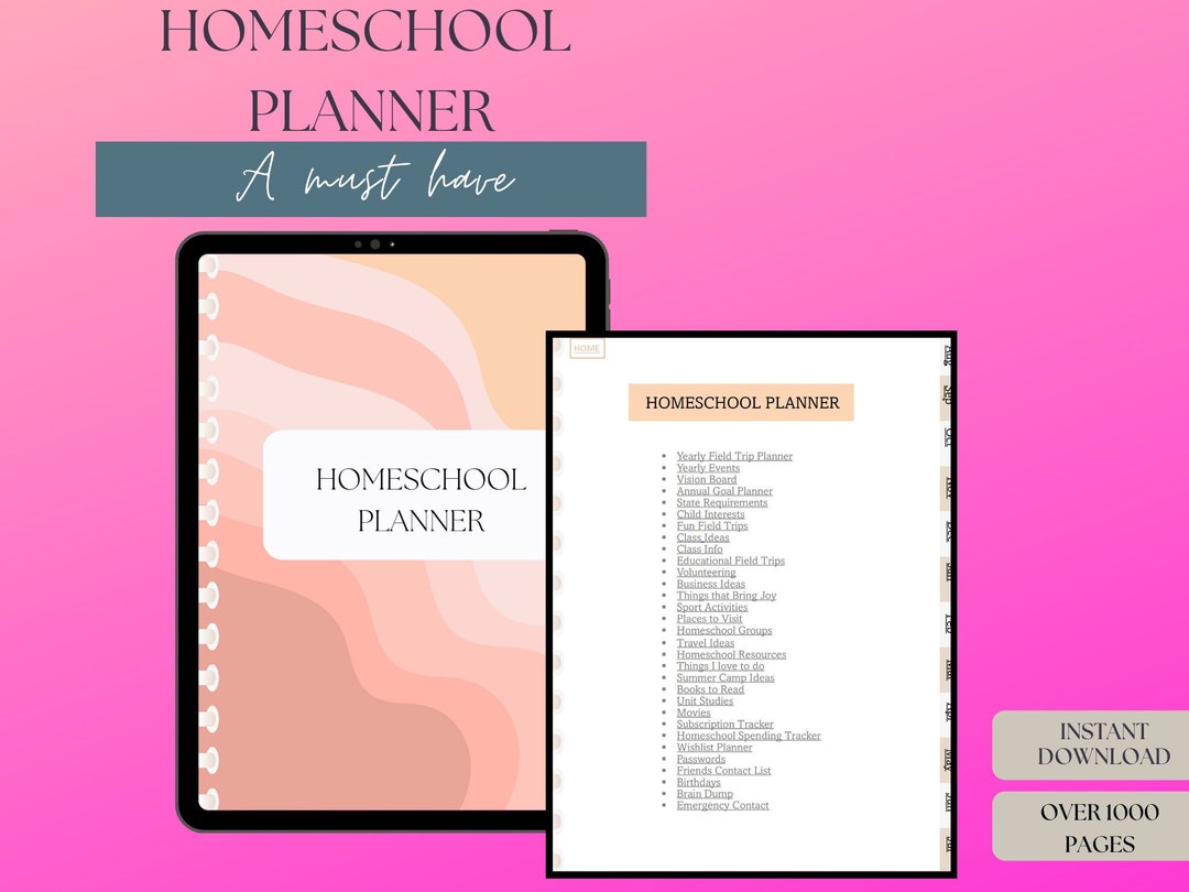 Homeschool Digital Planner, Goodnotes Planner, Notability Planner, iPad ...