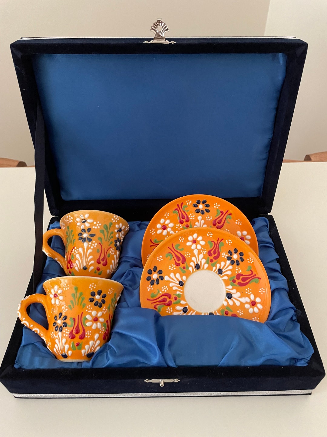 Espresso Ceramic Coffee Cups and Saucers Set, Traditional Coffee Cup ...