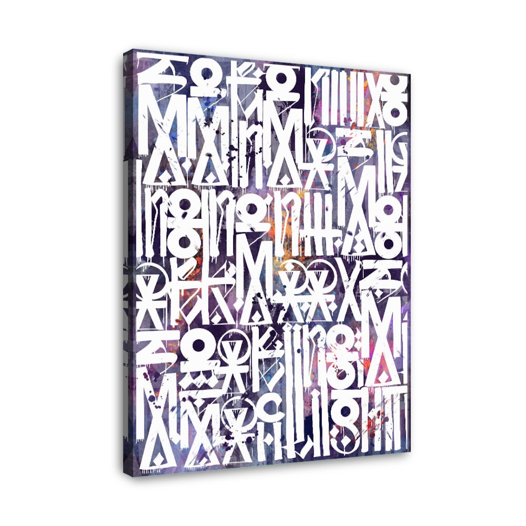 Retna Art Canvas, Retna Canvas Poster, Caligraphy Print, Letters Wall ...