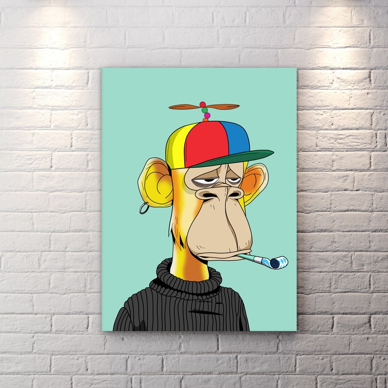 BAYC NFT Print 8817 Collection Crypto Wall Art Framed Canvas - Etsy