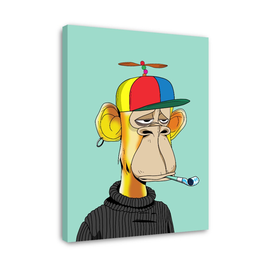 BAYC NFT Print # 8817 Collection Crypto Wall Art Framed Canvas Perfect ...