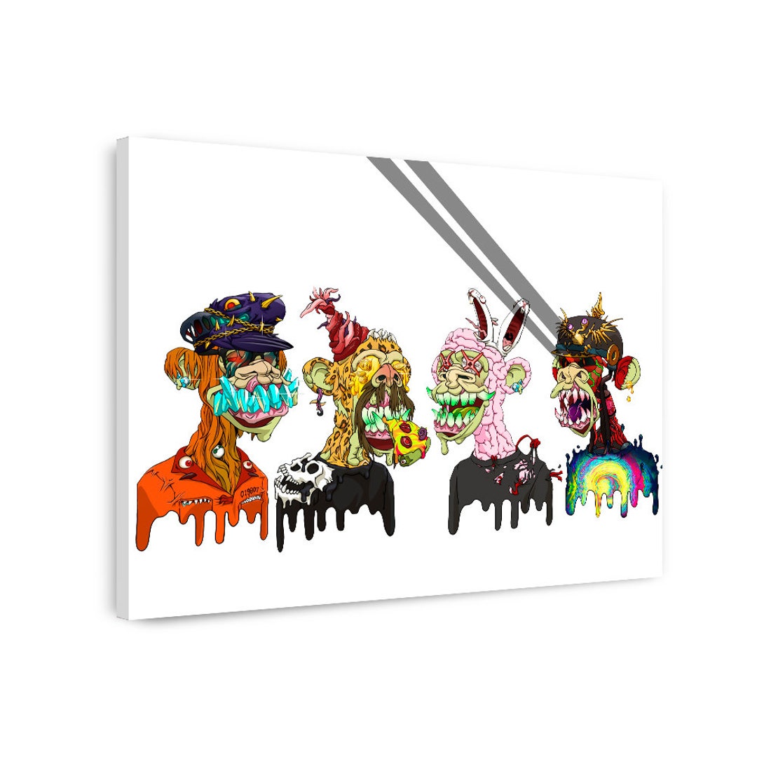 MAYC Collection Framed Crypto Art NFT Wall Decor Framed Canvas Perfect ...