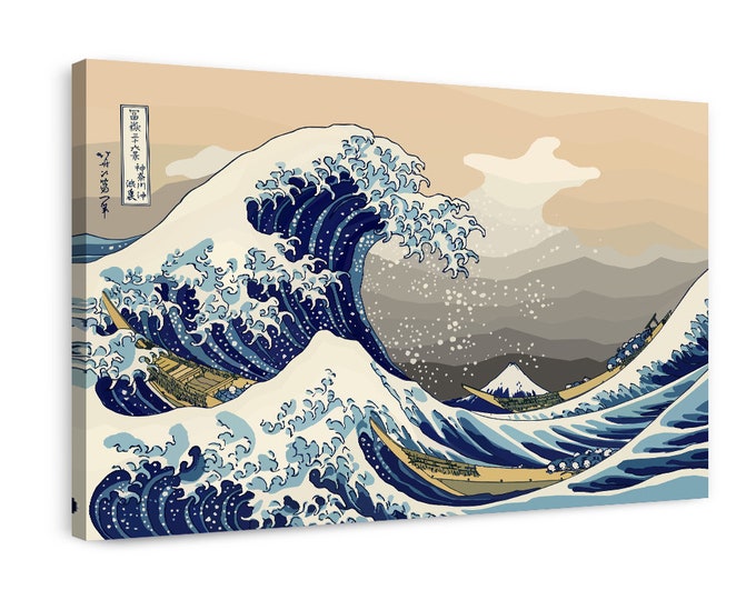 Classic Godzilla Japanese Wall Art, Traditional Japan Wave Print, the ...