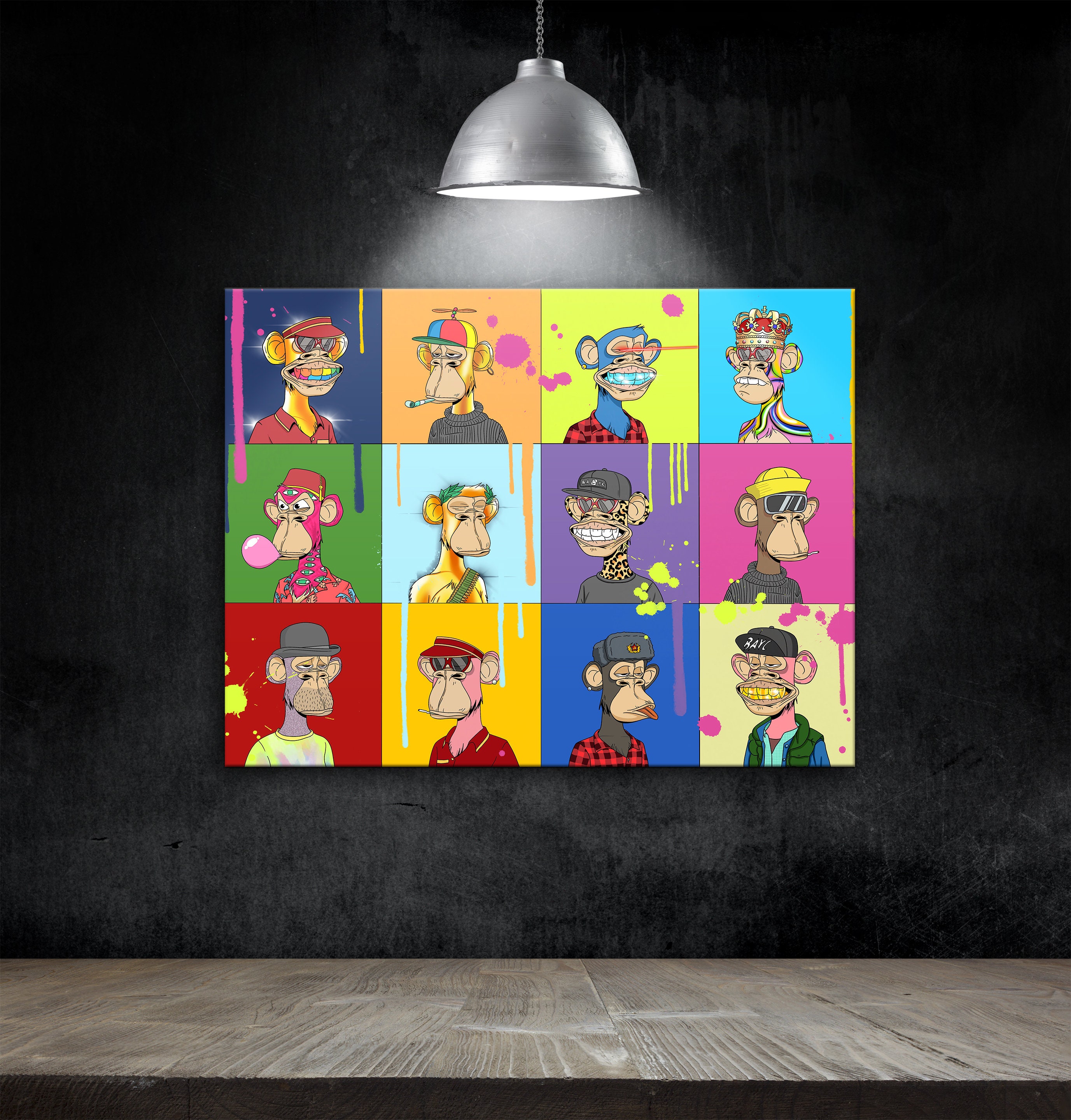 BAYC Monkey NFT Print Collection Crypto Wall Art Framed Canvas - Etsy