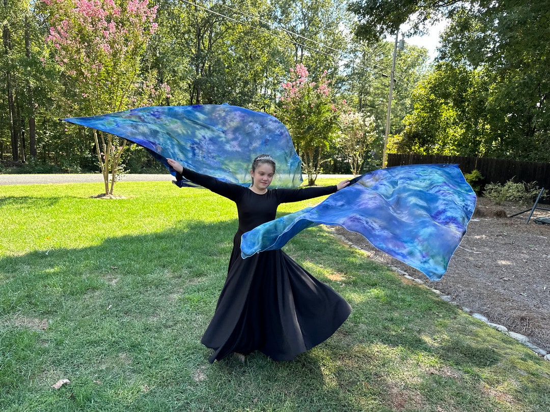 HYBRID Worship Flags REMOVABLE RODS Hand Dyed Silk Praise Flags - Etsy