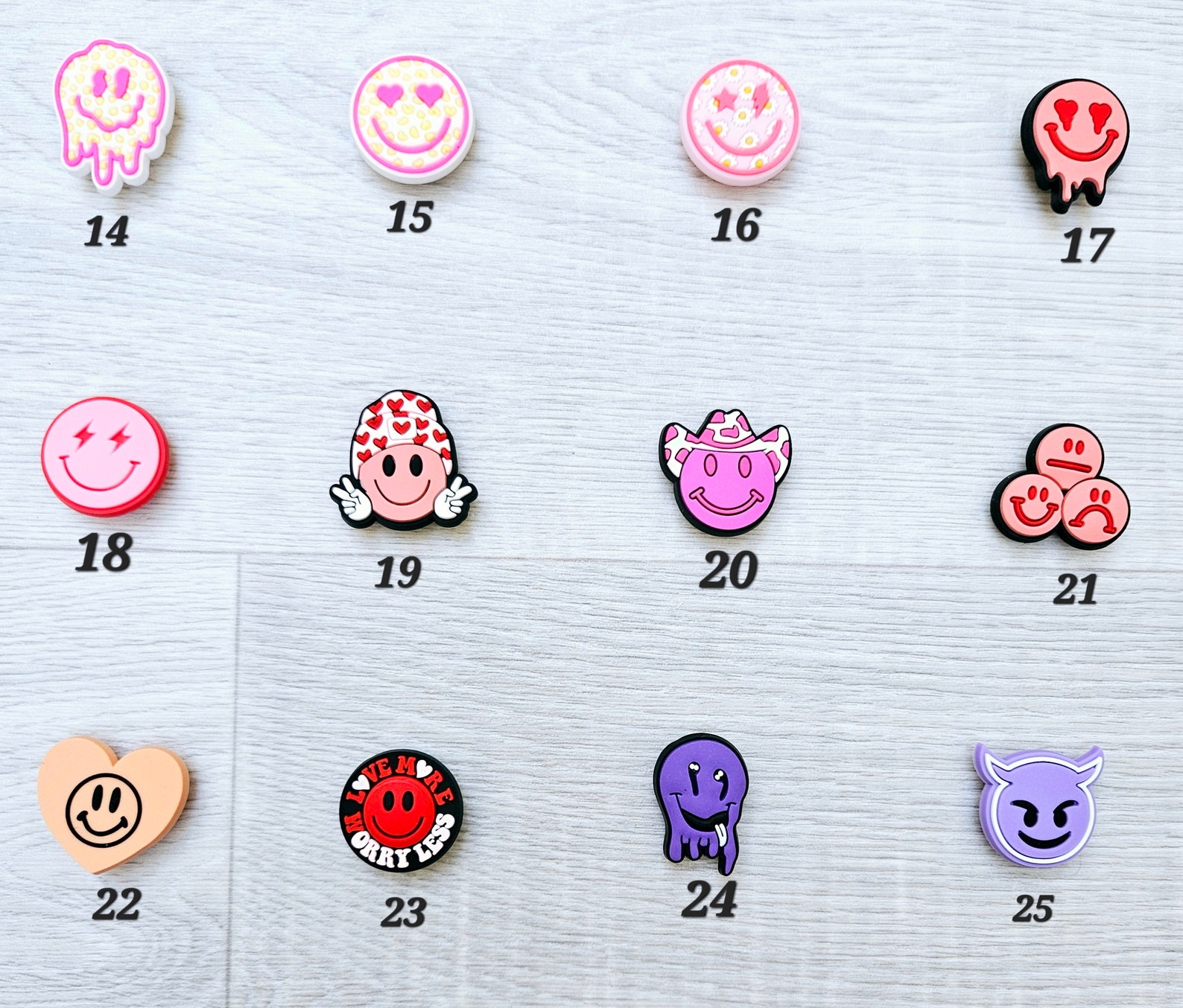 Smiley Face Jibbitz Brooches Fashion Accessory Funky Funny Jibz Crocs ...