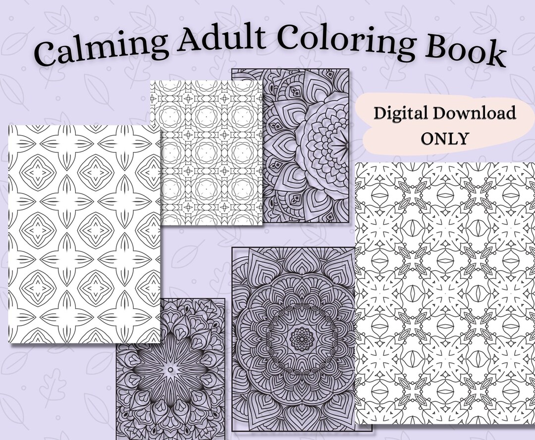 Calming Adult Coloring Book - Etsy