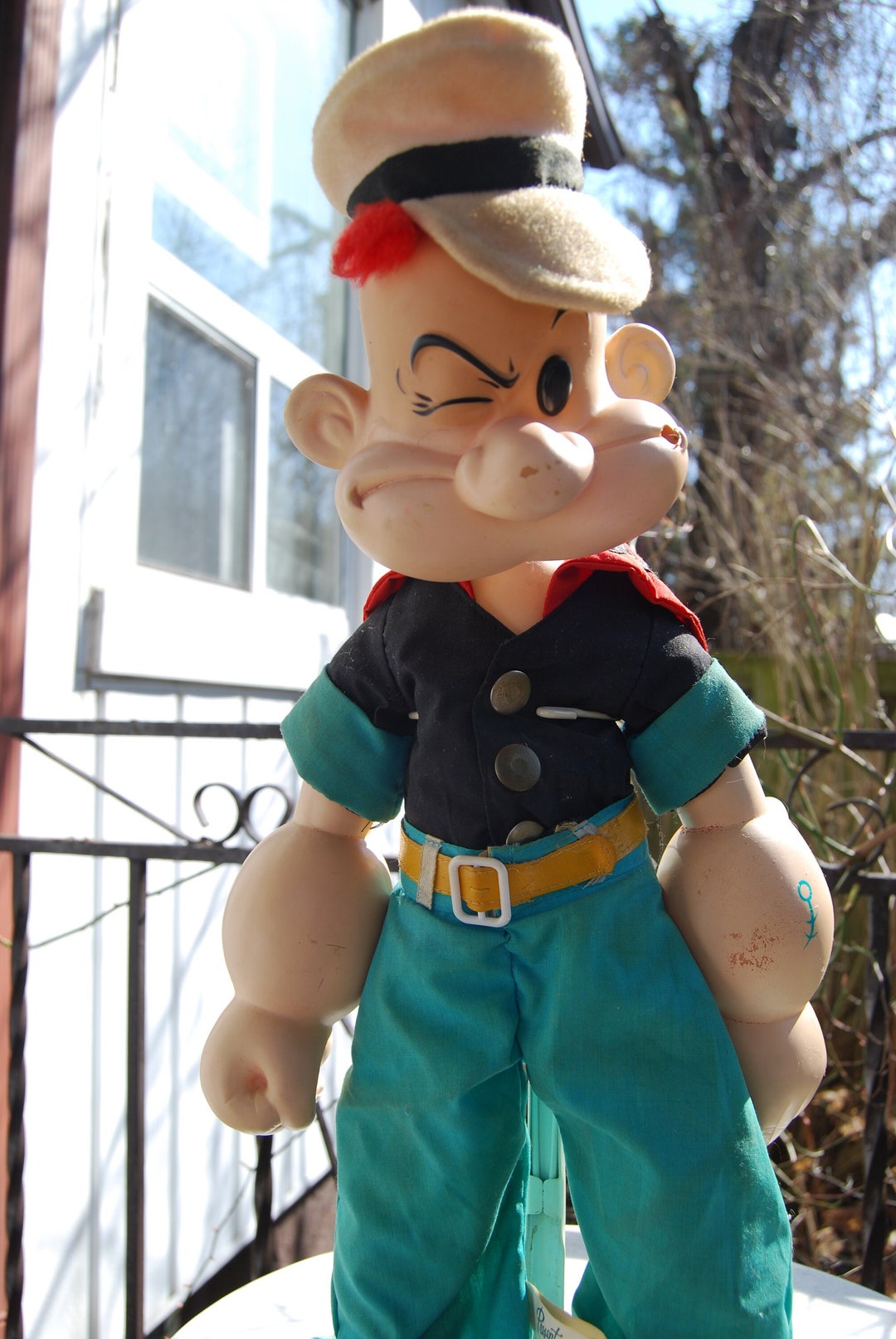 VINTAGE POPEYE DOLL - 18" Tall With Stand - Etsy