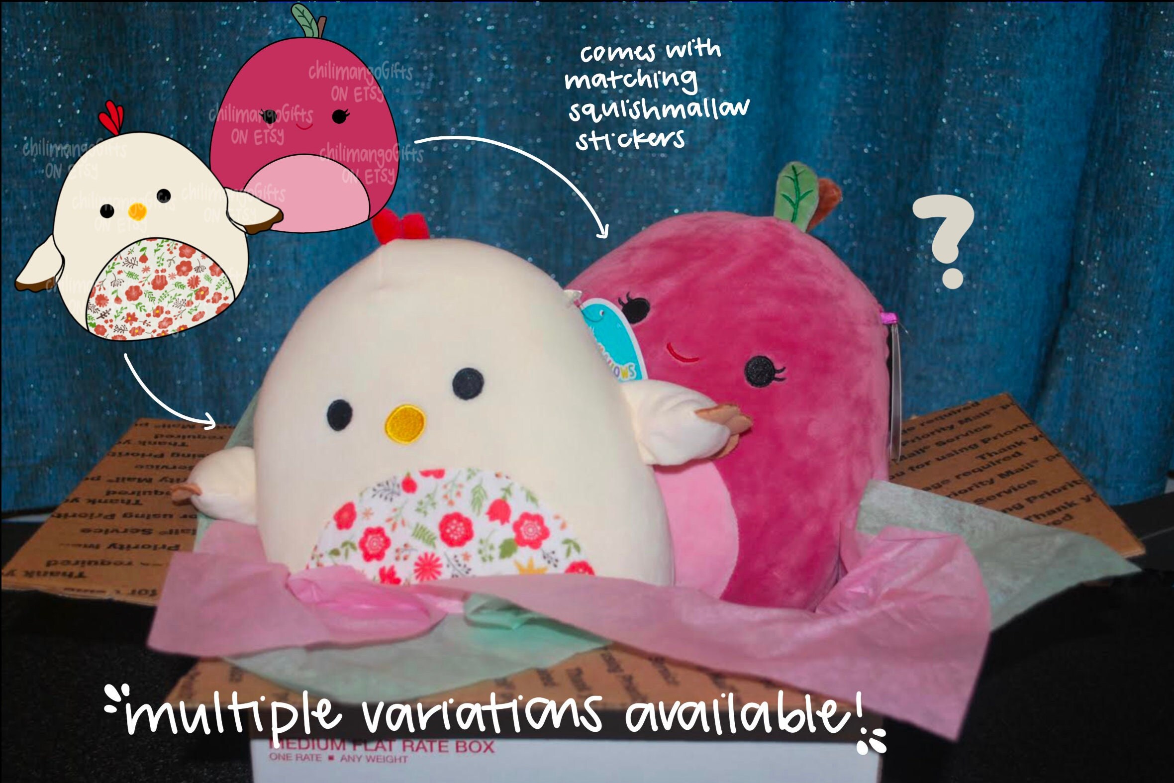 Squishmallow Mystery Box Gift Bundle With Stickers 8 Inch - Etsy