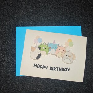 Squishmallow Birthday Card Greeting Cards Personalized Gift - Etsy