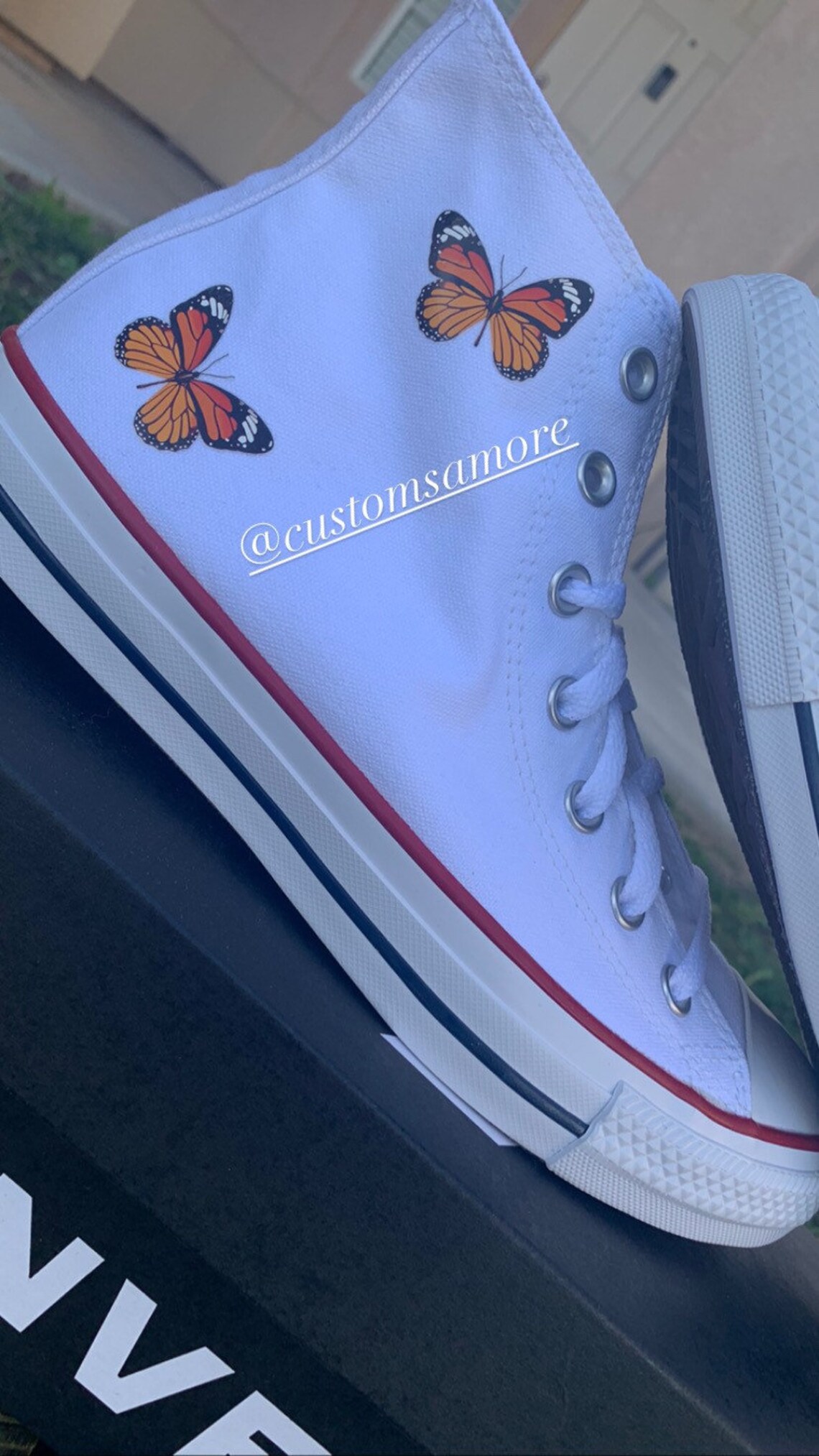 Butterfly Converse,high Top Converse,monarch Butterfly Converse,custom ...