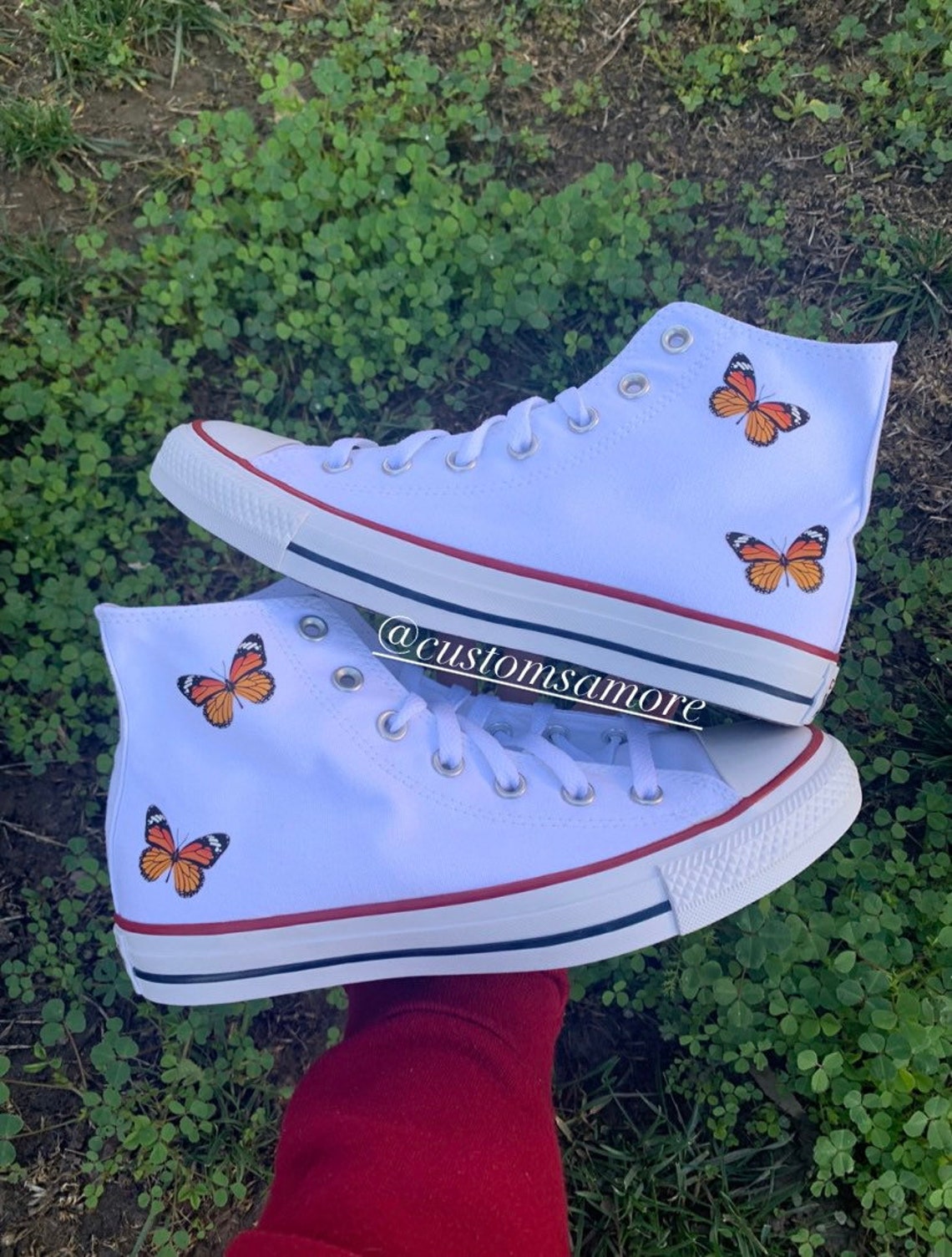 Butterfly Converse,high Top Converse,monarch Butterfly Converse,custom ...