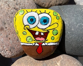 Spongebob Painted Rock - Etsy