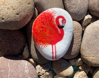 Painted Flamingo Rock Painting - Etsy