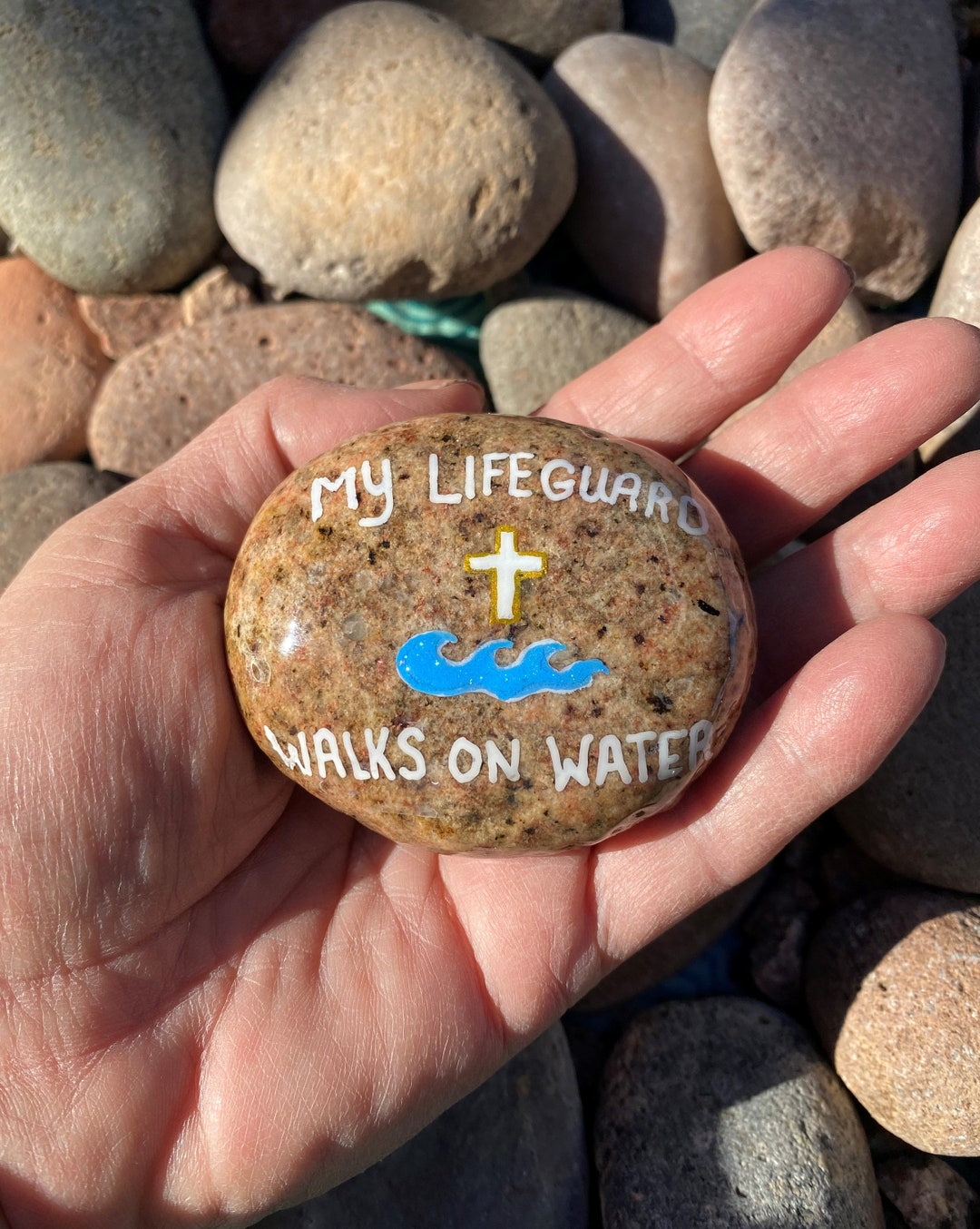 My Lifeguard Walks on Water God Rocks God Stones Stone by Val - Etsy