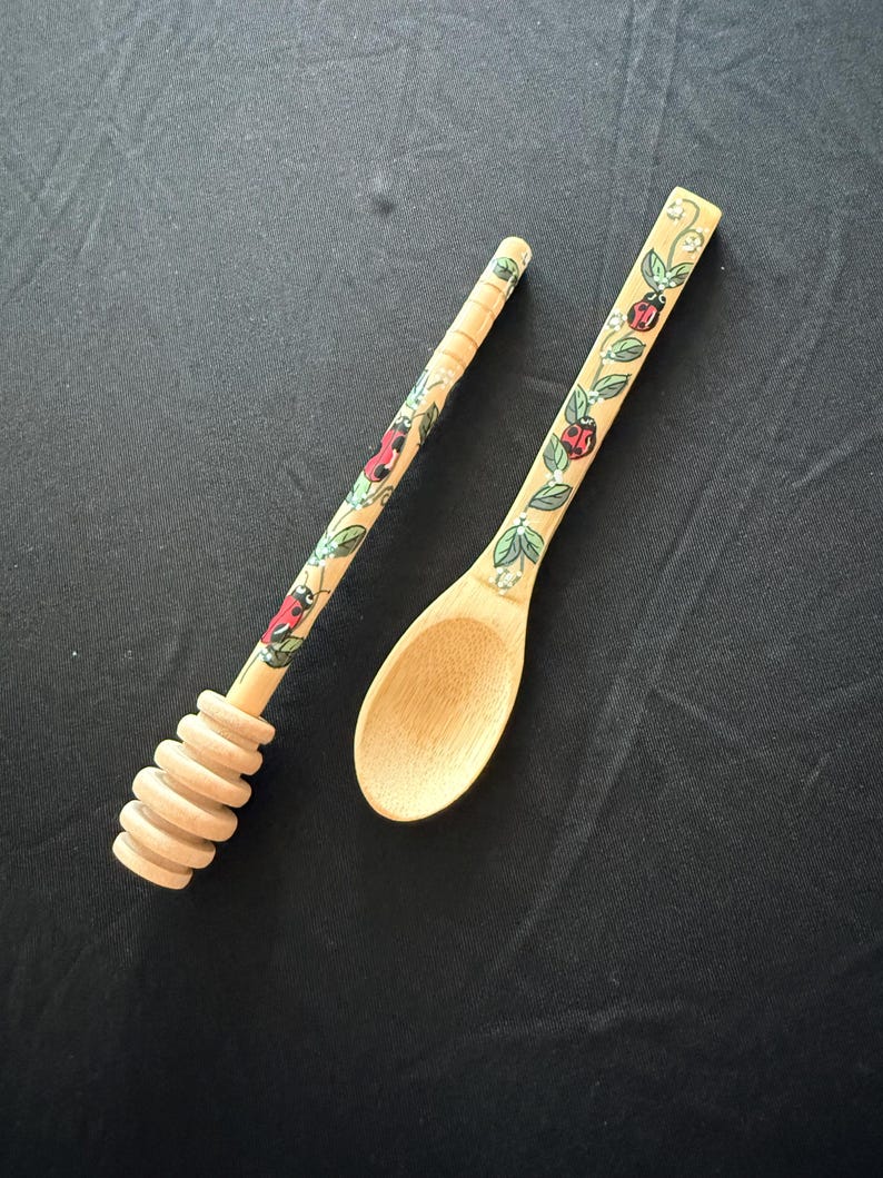 Hand Painted Lady Bug Honey Dipper Spoons - Etsy