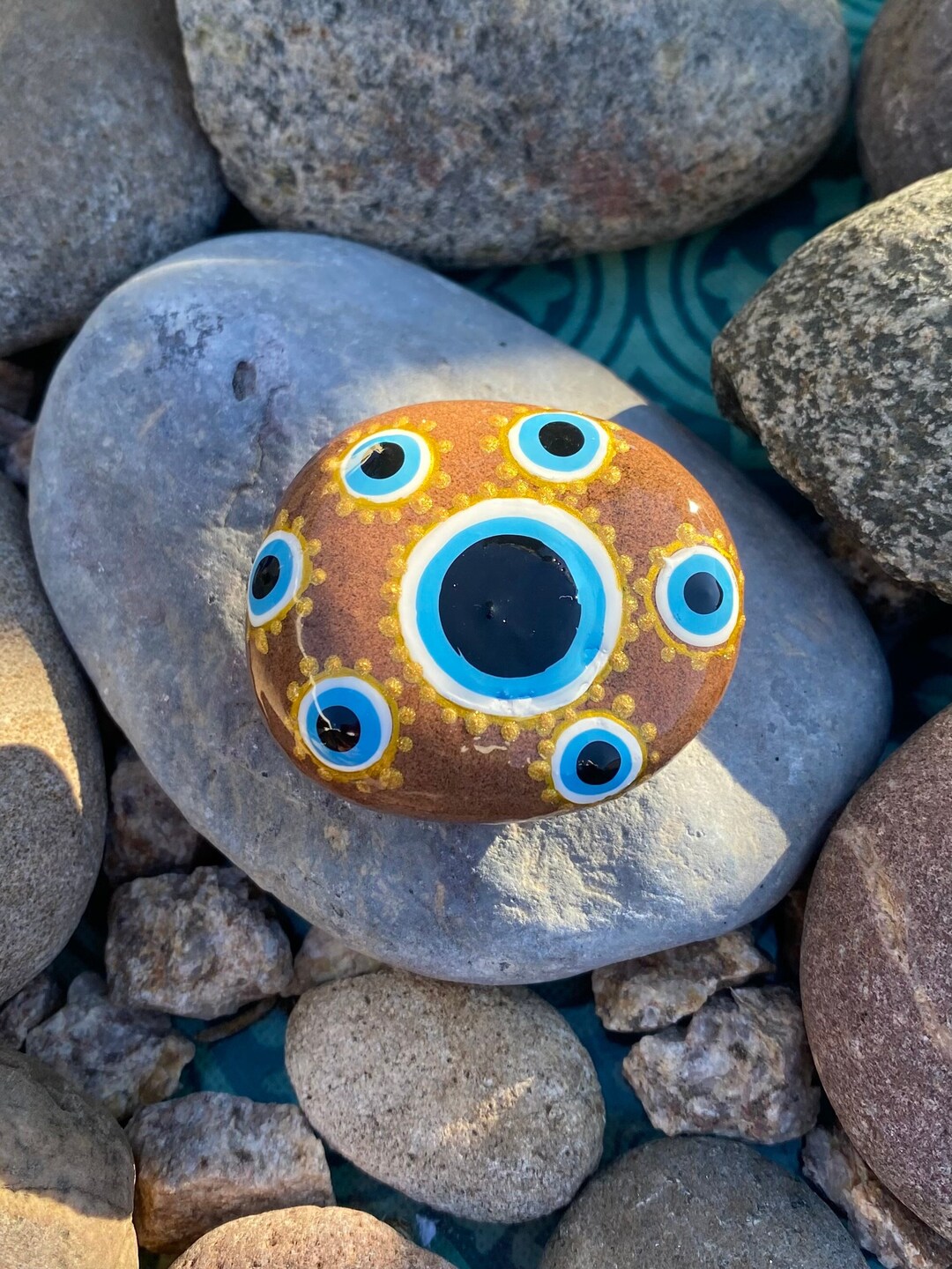 Greek Mati - Greek Evil Eye - 7 Mati Stone Stone by Val - Etsy