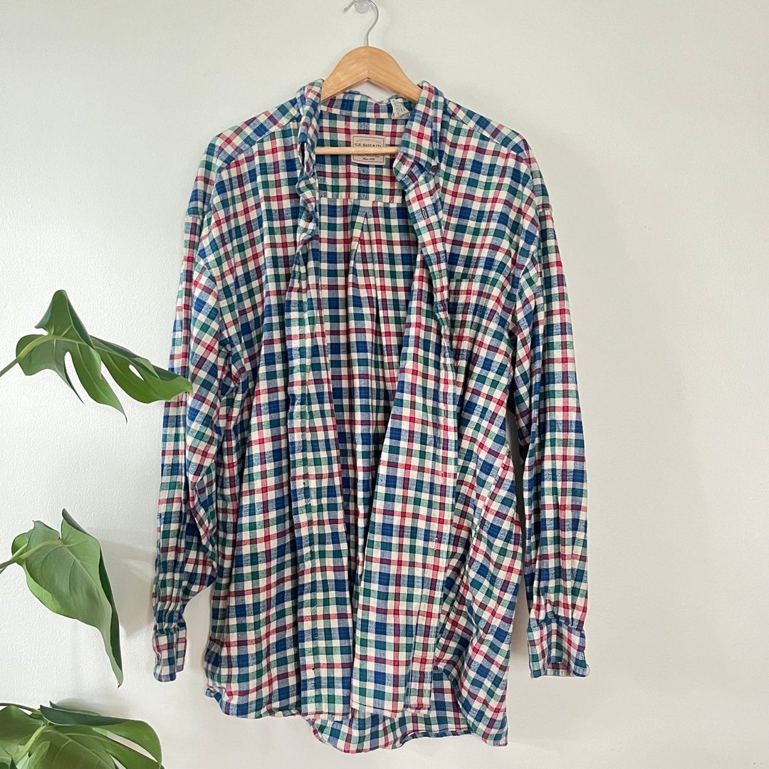 Vintage Flannel G.H. Bass & Co XL Button Down - Etsy
