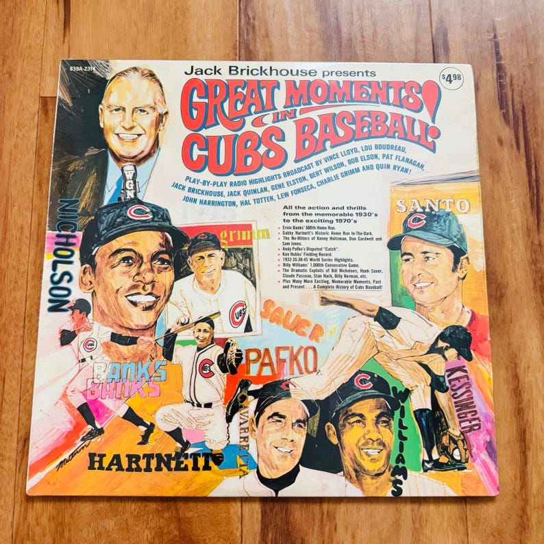 Jack Brickhouse Great Moments in Cubs Baseball LP 1971 - Etsy