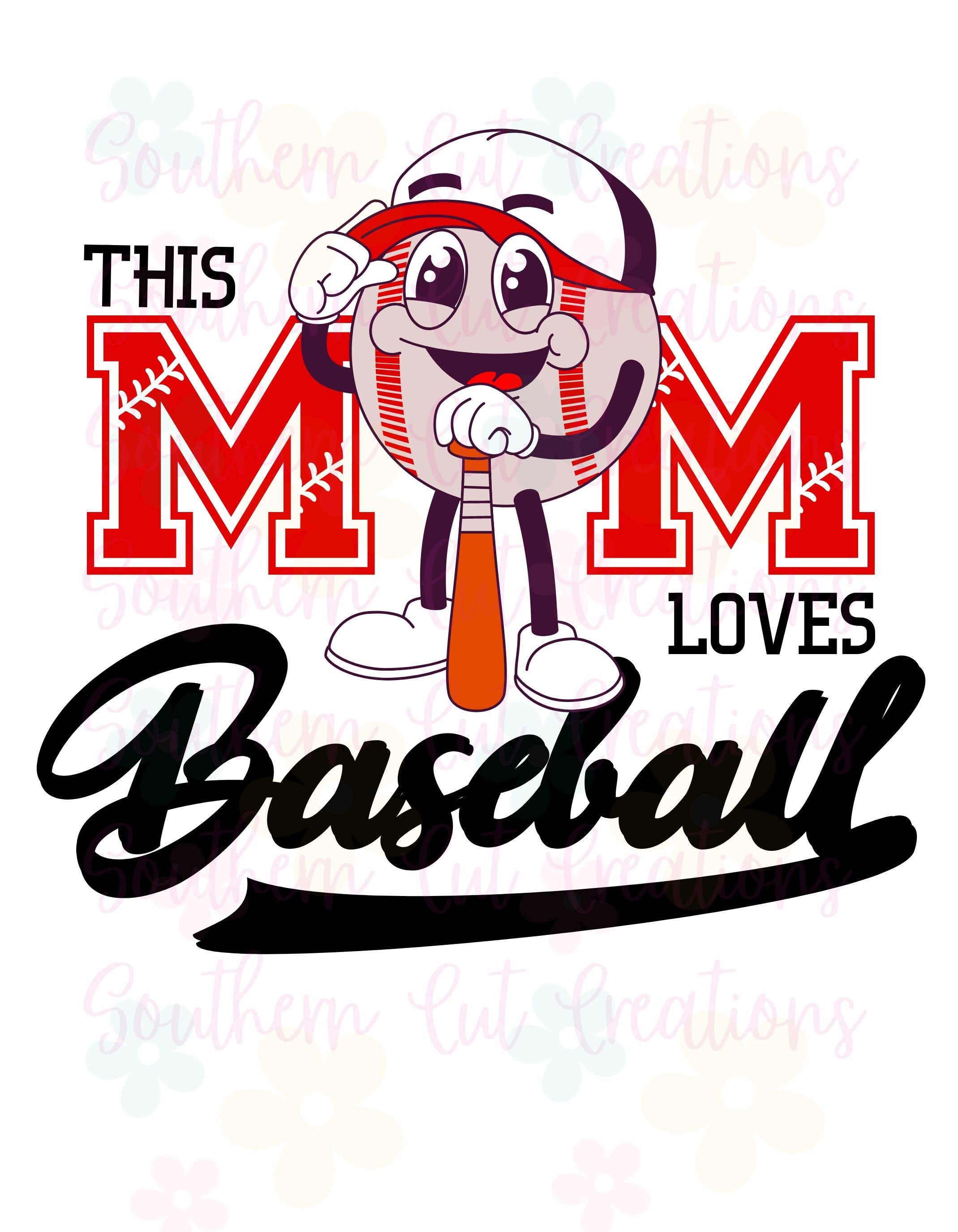 This Mom Loves BASEBALL Png Download - Etsy
