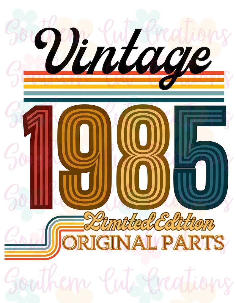 Vintage 1985 Limited Edition PNG Download - Etsy