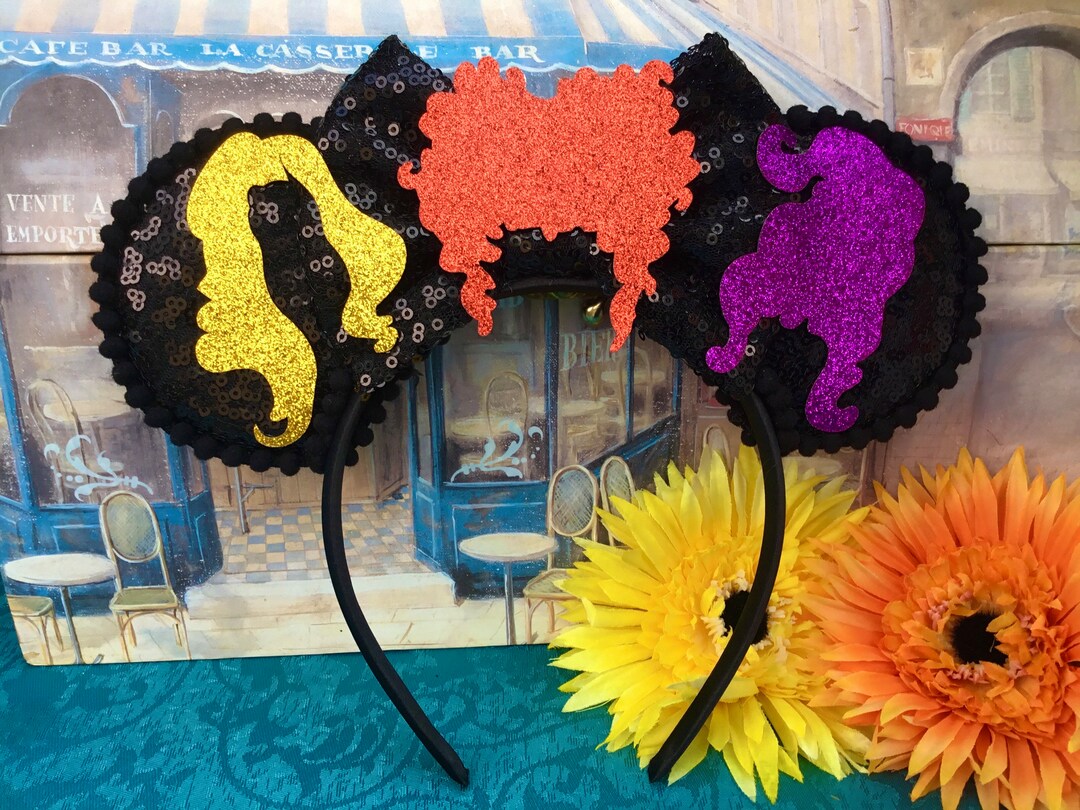 Hocus Pocus Mickey Minnie Mouse Inspired Sequin Ears Headband ...