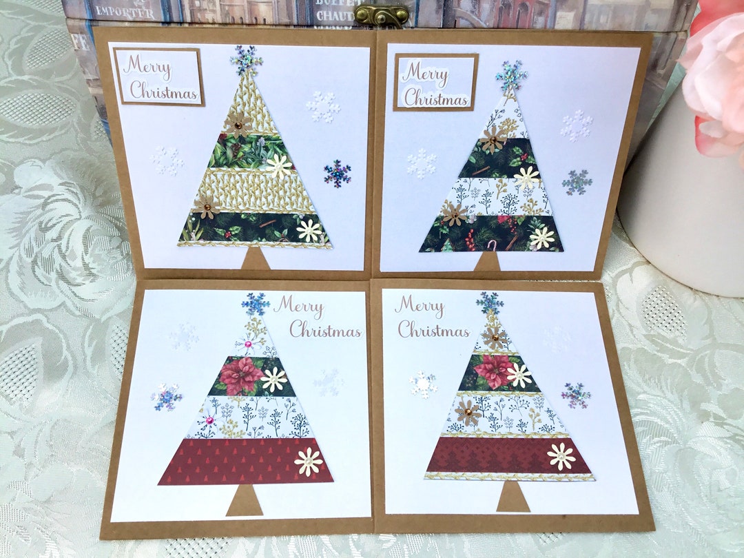 Christmas Tree Handmade Christmas Cards Rustic Christmas - Etsy