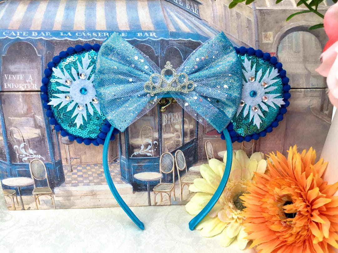 Disney Elsa Inspired Sequin Ears Headband, Tiara Headband, Frozen Ears ...