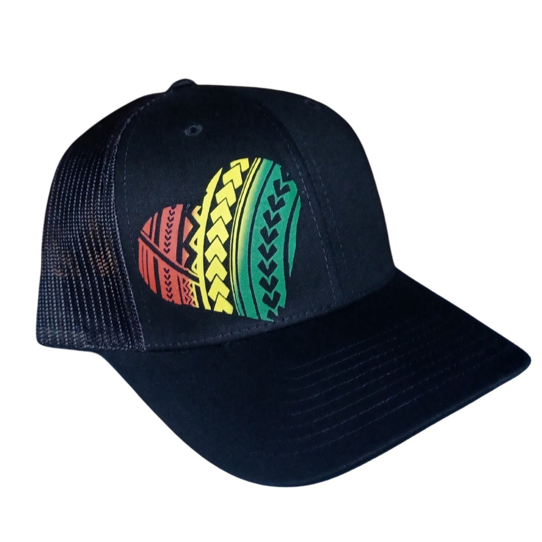 Hawaiian Tribal Heart Hat, Polynesian Tribal Baseball Cap - Etsy