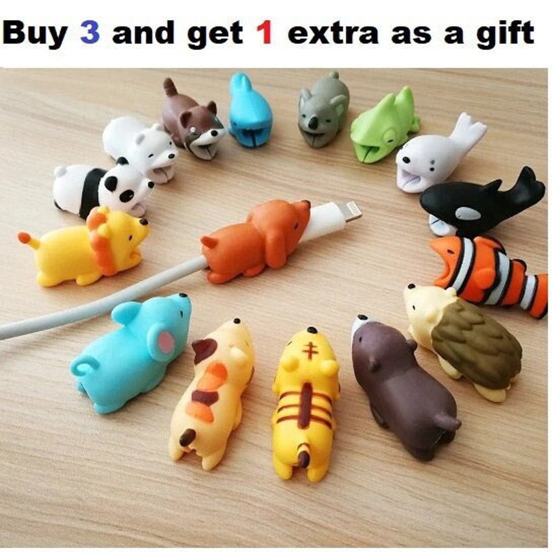 USB Cable Bites Protector Animal Cute Cartoon Cover Protect Case for ...