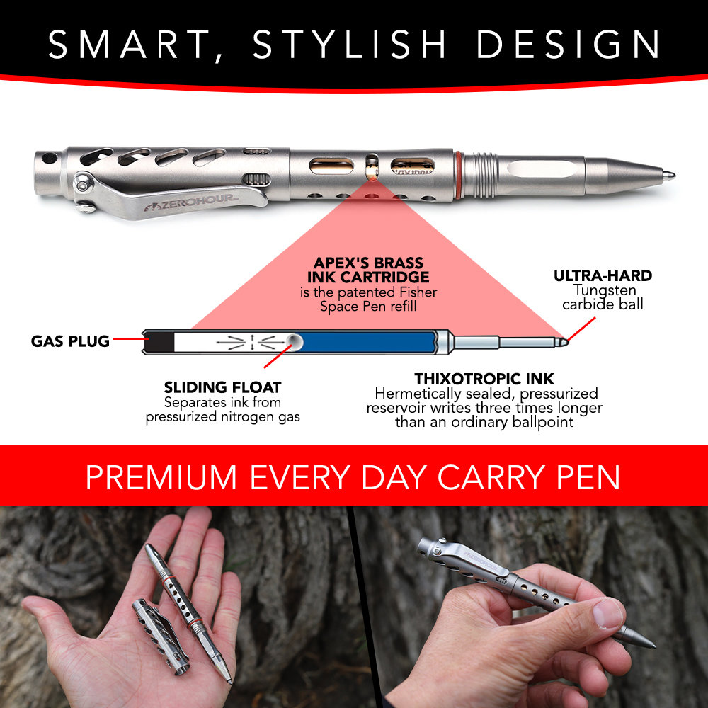 Titanium Tactical Pen With Tungsten Tip Glass Breaker Luxury - Etsy