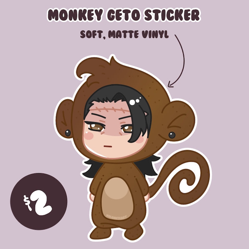 Monkey Geto Sticker | Etsy