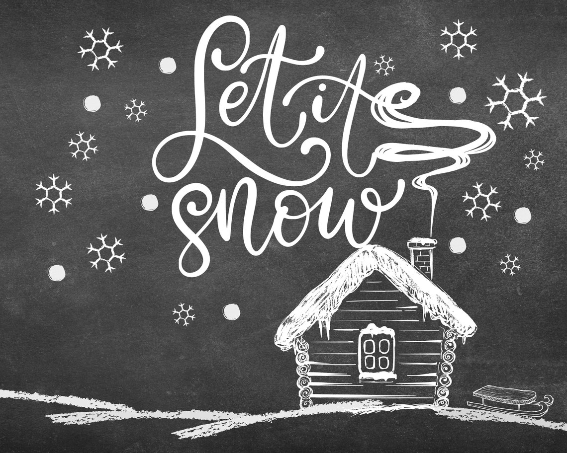 Let It Snow Print, Winter Wall Decor, Christmas Print, Digital Download ...