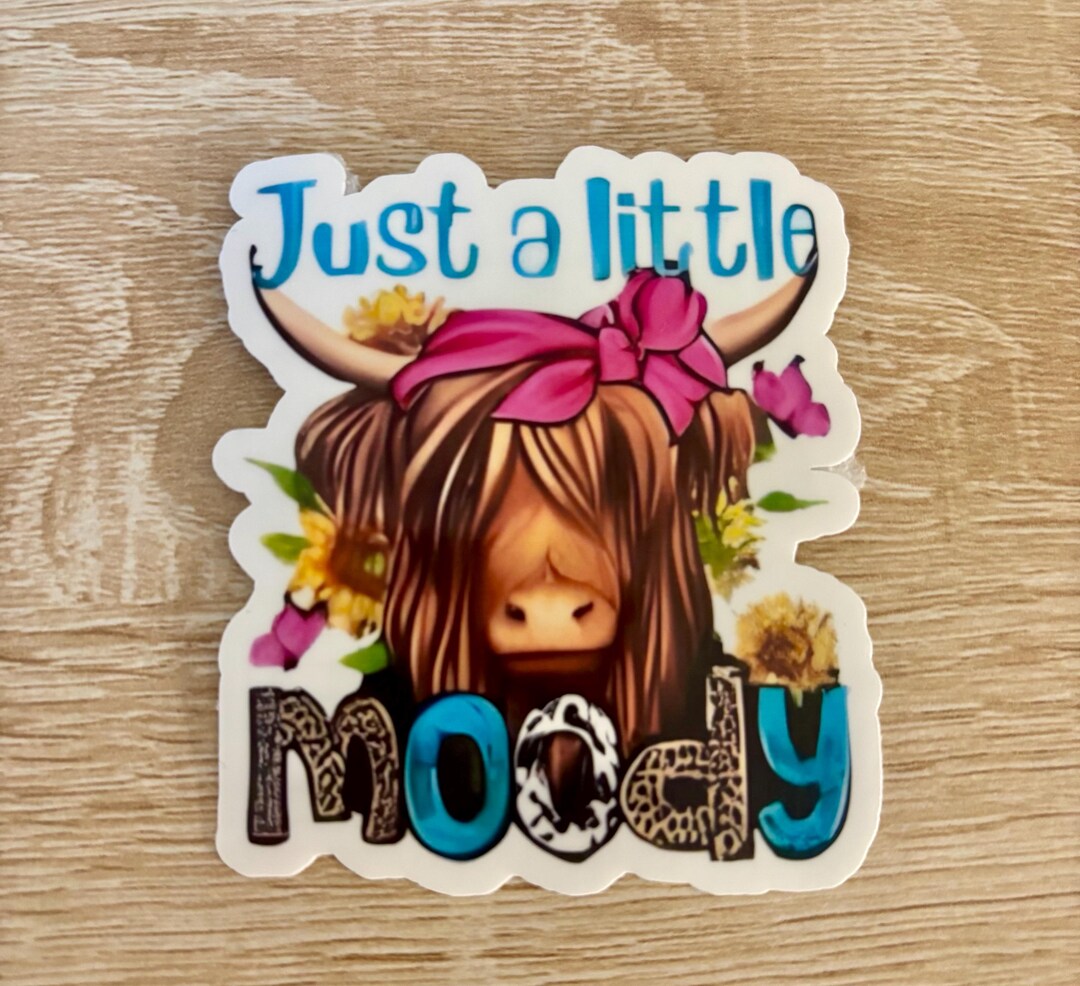 Floral Highland Cow Sticker: Sassy Bull Decal - Etsy