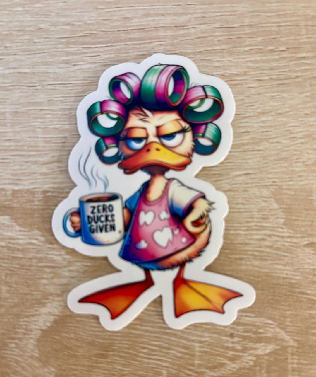 Zero Ducks Given Sticker Duck Sassy Fun Coffee Decal Hair Curlers - Etsy