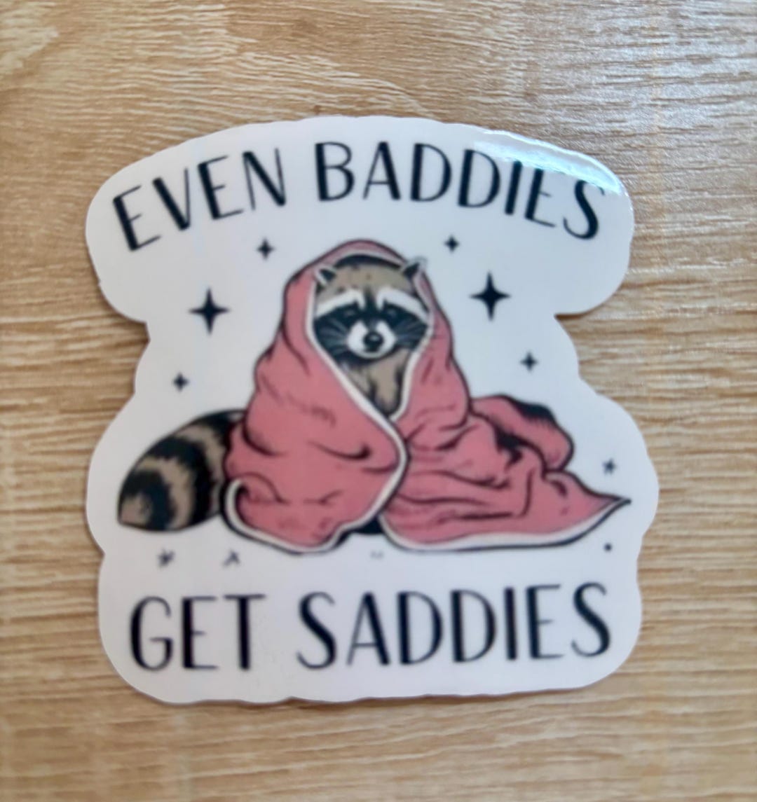 Even Baddies Get the Saddies/ Sticker/sweet/sad/blanket/raccoon ...