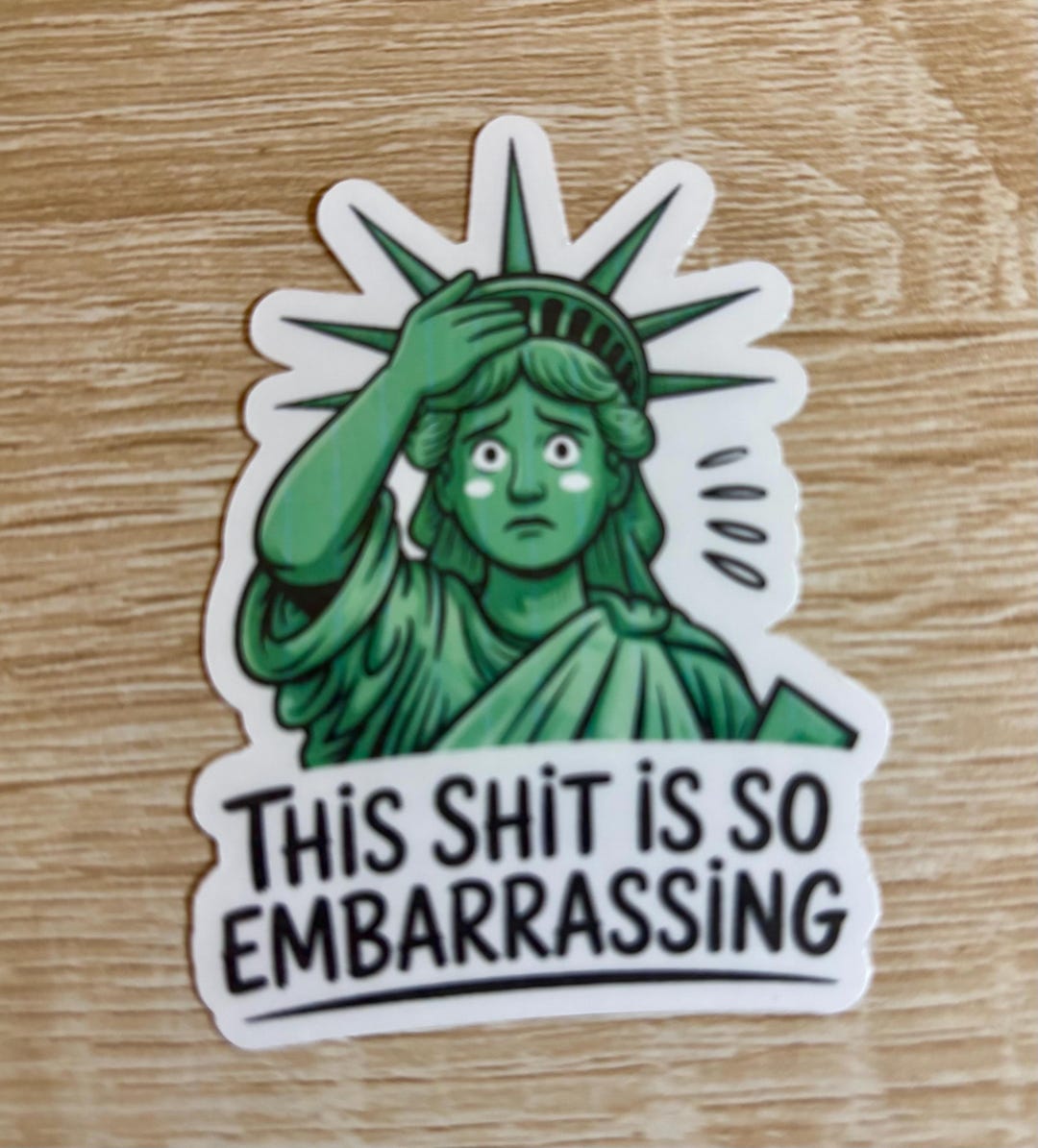 Embarrassed Statue of Liberty Sticker - Anti MAGA Political Humor - Etsy
