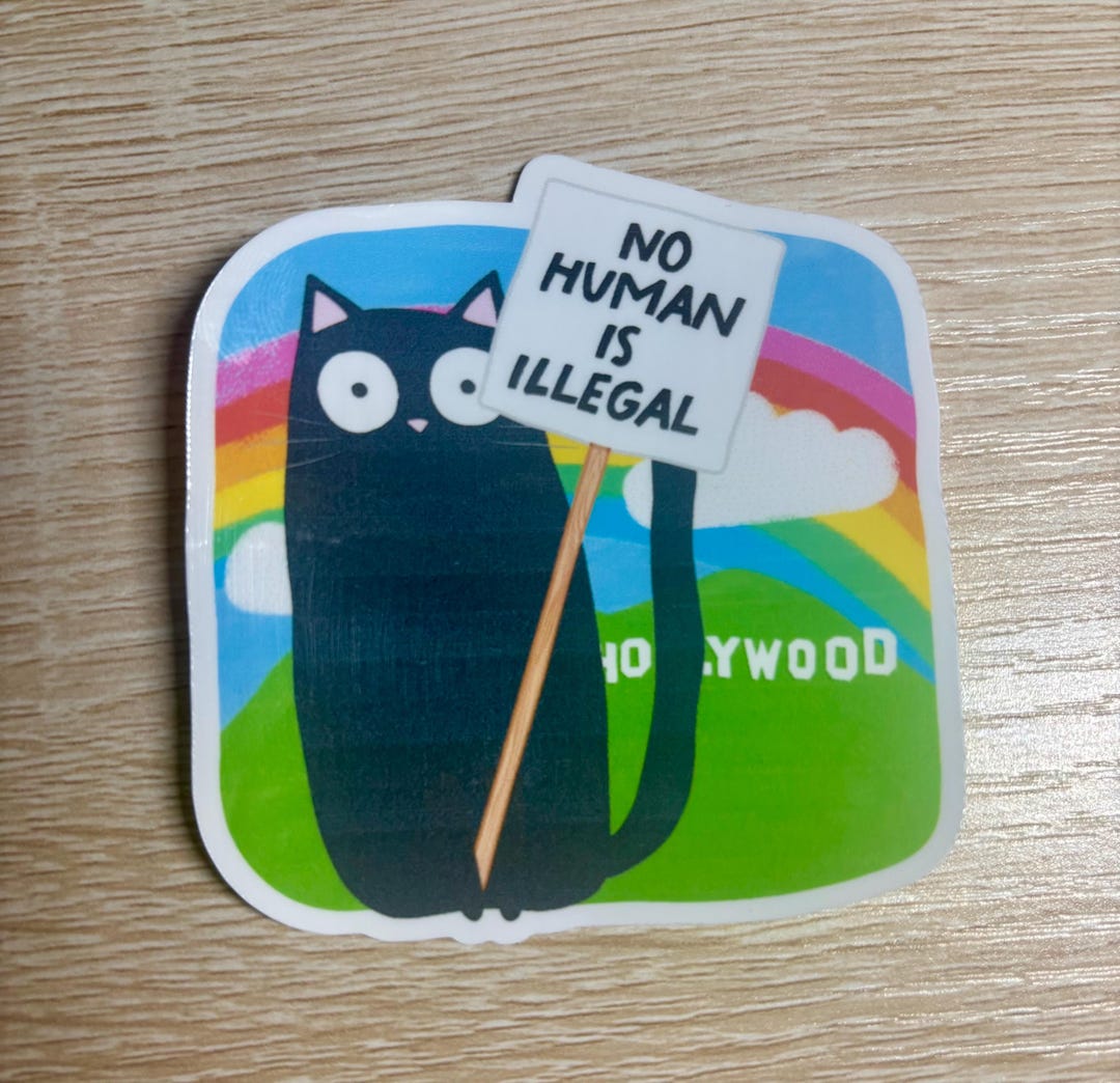 No Human is Illegal Sticker: Pro Human Rights Activist Decal - Etsy