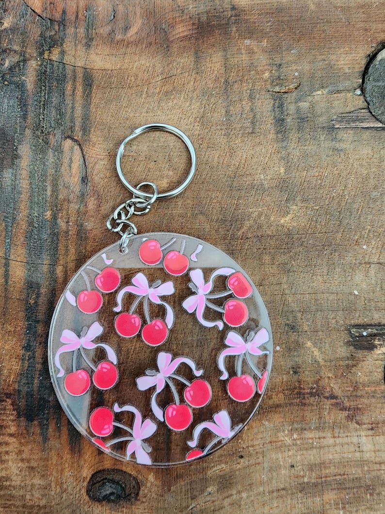 Round Acrylic Key Chains/ Bag Charms - Etsy