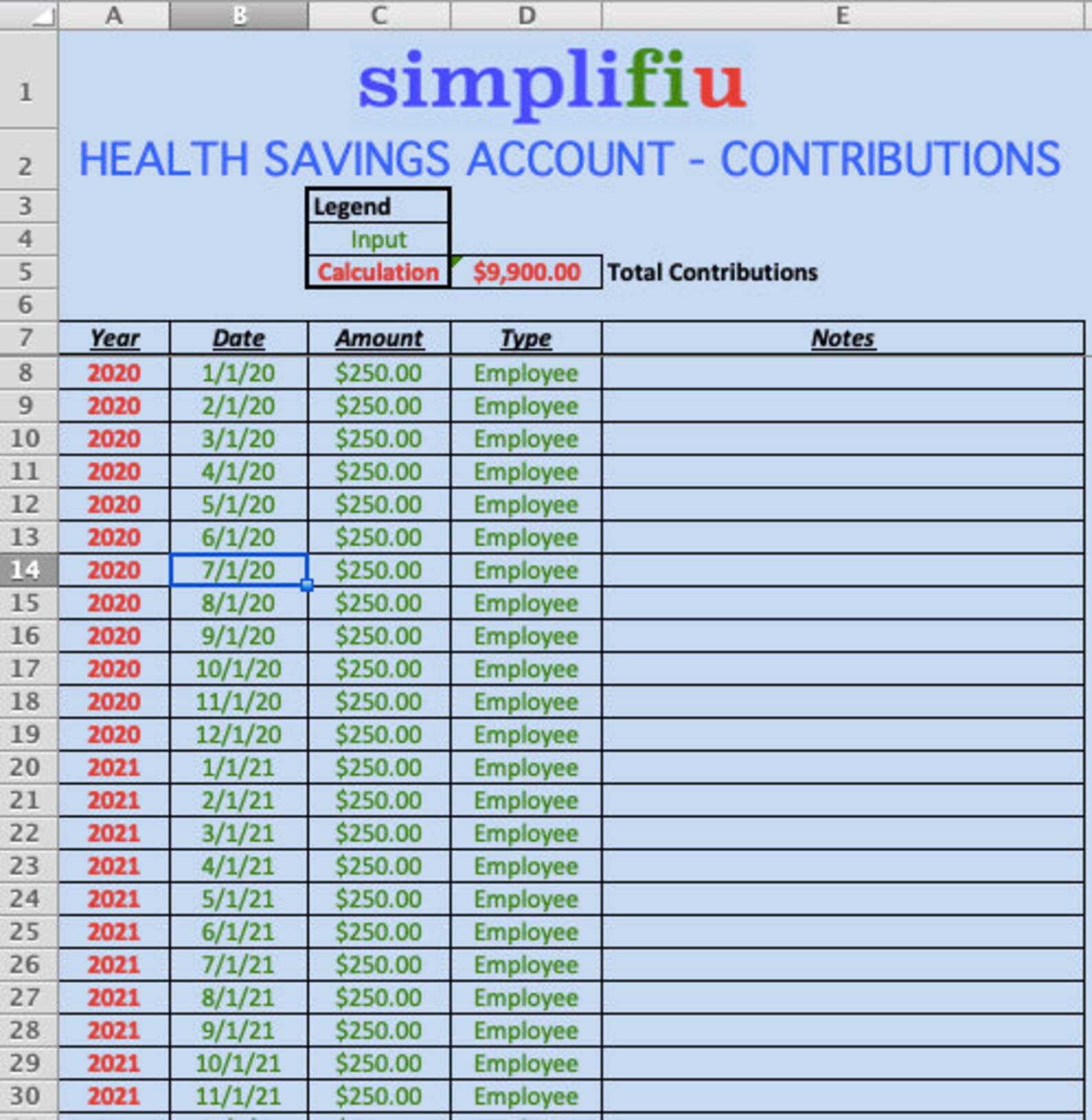 HSA Health Savings Account Cost Tracker Excel Spreadsheet - Etsy